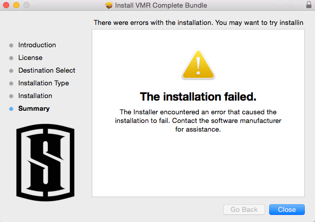 The Installation Failed – Slate Digital